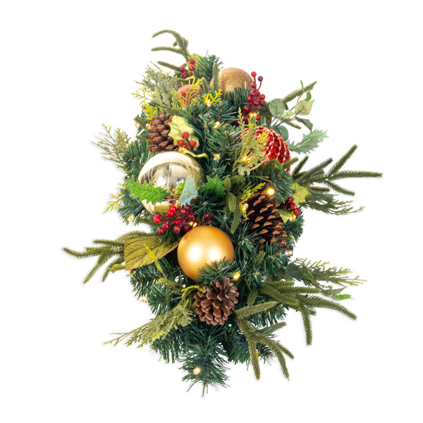 Scarlet Hydrangea Table Top Centerpiece Swag | Christmas World